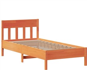 Postel bez matrace voskově hnědá 100 x 200 cm masivní borovice 3323268