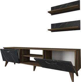 Casarredo - Komfort nábytek Televizní stolek s policemi KORMAT ořech/bílá
