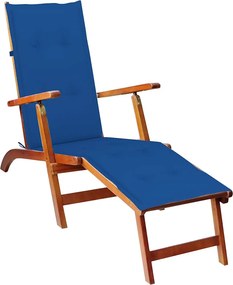 Zahradní křeslo s podnožkou a poduškou masivní akácie 3064024