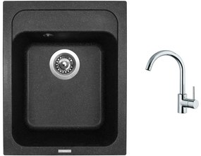 Set Sinks CLASSIC 400 Granblack + baterie Sinks MIX 35 chrom