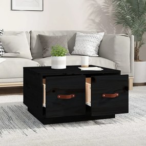 Konferenční stolek černý 60x53x35 cm masivní borové dřevo - Default Title