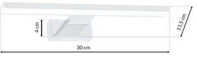 Nástěnné LED svítidlo Shine1, 1x LED 7w, 4000k, (30 cm), w