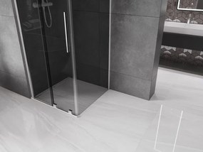 Mexen Velar, sprchový kout s posuvnými dveřmi 110 x 110 cm, 8mm šedé sklo, chromová, 871-110-110-41-01