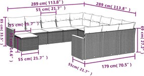 12dílná zahradní sedací souprava s polštáři černá polyratan 3226582