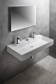 GSI, KUBE X keramické umyvadlo 100x47 cm s odkládacími plochami, bílá ExtraGlaze, 9451111