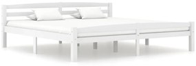 Rám postele bílý masivní borové dřevo 200 x 200 cm,  322074 HangarStore.cz