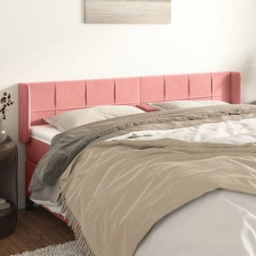 Čelo postele typu ušák růžová 203x16x78/88 cm samet 3118839