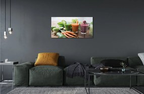 Obraz na skle zeleninové koktejly 120x60 cm