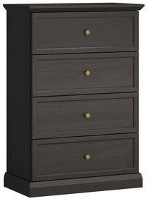 LUCCA c | komoda K4S se zásuvkami | 75,3 cm | černá