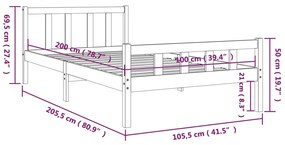 Rám postele medově hnědý masivní dřevo 100 x 200 cm - Default Title