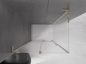 Mexen Velar L, sprchový kout s posuvnými dveřmi 100 x 85 cm, 8mm sklo námraza, zlatá lesklá, 871-100-085-33-50