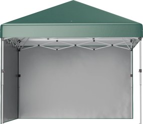 Faltpavillon, 2 Seitenwände, höhenverstellbar, mit Transporttasche, rostfreies Stahlgestell, 3 x 3 m, Grün
