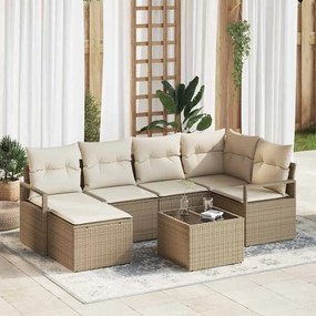 Set pohovek 7 ks Béžová polyratan 3346461