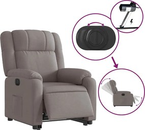 Elektrické zvedací polohovací křeslo taupe textil 3205234