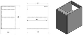 Sapho TREOS skříňka spodní dvířková 35x53x50,5cm, pravá/levá, bílá mat TS035-3131