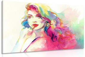 Obraz akvarelový ženský portrét - 120x80 cm