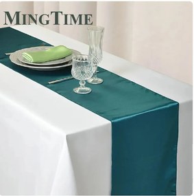 Luxusní saténový stolní běhoun (30x275 cm) Barva: teal modrá