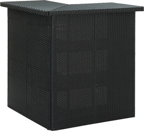 vidaXL Rohový barový stolek 100 x 50 x 105 cm polyratan [313481] Barva: Černá
