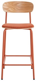 Barové židle v sadě 2 ks v čerevno-přírodní barvě (výška sedáku 66 cm) Adriana – Marckeric