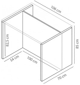 Kuchyňský ostrůvek KW 106x70 cm + stůl KS 130x80 cm | SONOMA