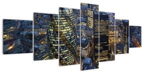 Obraz - Večerní panorama Londýna (210x100 cm)