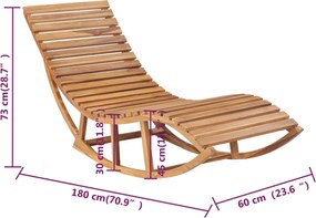 vidaXL Marketos Houpací zahradní lehátko s poduškou masivní teak