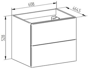 Mereo Mereo, Aira, koupelnová skříňka s umyvadlem z litého mramoru 61 cm, bílá, dub, šedá, CN710M