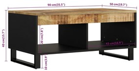 Konferenční stolek 90 x 50 x 40 cm masivní mangovníkové dřevo - Default Title