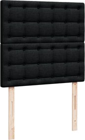 Box spring postel s matrací černá 90x190 cm textil 3291539