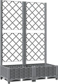 Zahradní truhlík s treláží světle šedý 80 x 40 x 121,5 cm PP 153271