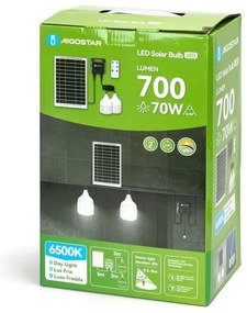 Aigostar - LED Solární lustr se senzorem 2xLED/35W/12V 6000 mAh 6500K pr. 10 cm