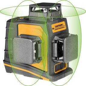 3D laser se zeleným paprskem 3 x 360°, samonivelační