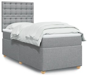Box spring postel s matrací světle šedý 100 x 200 cm textil 3293505