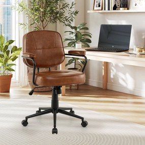 Costway Ergonomická kancelářská židle s područkami a kolečky, výškově