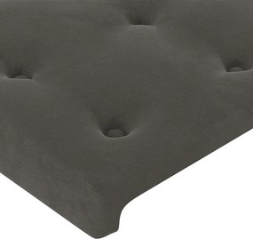 Čelo postele s LED tmavě šedé 180x5x78/88 cm samet 3122107