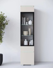 Úzká vitrína LED sloupek Vera kašmír (VRBK002+LED)