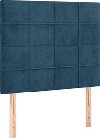 Box spring postel s matrací tmavě modrá 90x190 cm samet 3137819