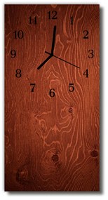 Skleněné hodiny vertikální Dřevěné hnědé panely