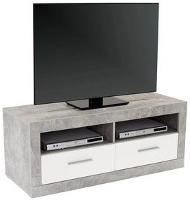 TV stolek 128 cm DEJA; beton/ bílá