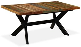 Jídelní stůl - masivní recyklované dřevo - ocelový kříž | 180 cm