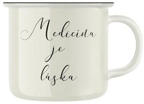 Keramický retro hrnek "Medicína je láska", Keramický retro 400 ml