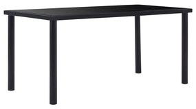 Jídelní stůl černý 160 x 80 x 75 cm tvrzené sklo - Default Title