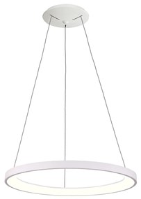 ACB Iluminacion Závěsné LED svítidlo GRACE, ⌀ 58 cm, 50W, CRI90 Barva: Bílá, Teplota světla: CCT switch 2700/3000K, Stmívání: Casambi