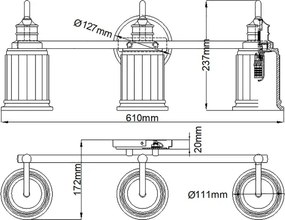 Quoizel QZ-SWELL3-BB-BATH-LED Koup. nást. svítidlo SWELL 3xG9/3W/230V IP44 zlatá