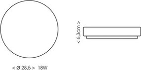 Ecolite W3090-18W - LED Koupelnové stropní svítidlo LIRA LED/18W/230V IP44