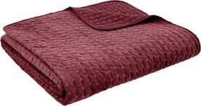 Vínový sametový prošívaný přehoz 240x260 cm Attica Velvet – Bianca