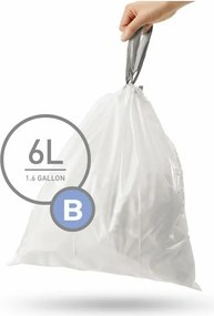 Stahovací sáčky na odpadky 6 l, typ B - 30 ks, bílá
