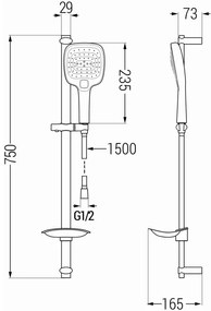 Mexen sprchový set DB17, chrom, 785174584-00