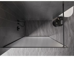 Mexen, Mexen Kioto-XF sprchová stěna s rámem 70 x 202 cm, matná 10 mm, pistolově šedá kartáčovaná - 800-070-104-66-30-X