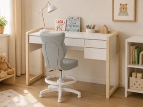 Benlemi Stůl STOLLY se 3 šuplíky a pastelkovníkem do dětského pokoje + ergonomická židle ŠEDÁ Zvolte rozměr židle: dítě 133 - 159 cm (výška stolu 71 - 82 cm)